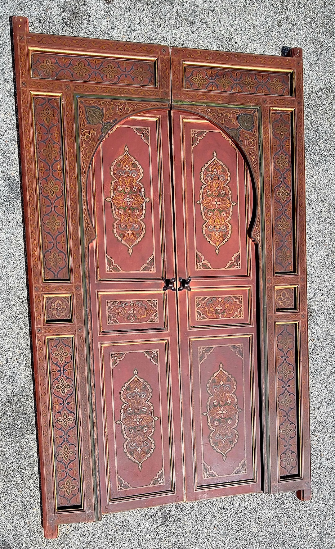 Double Door Vintage Painted Door Wooden Door Moroccan Interior Door ...
