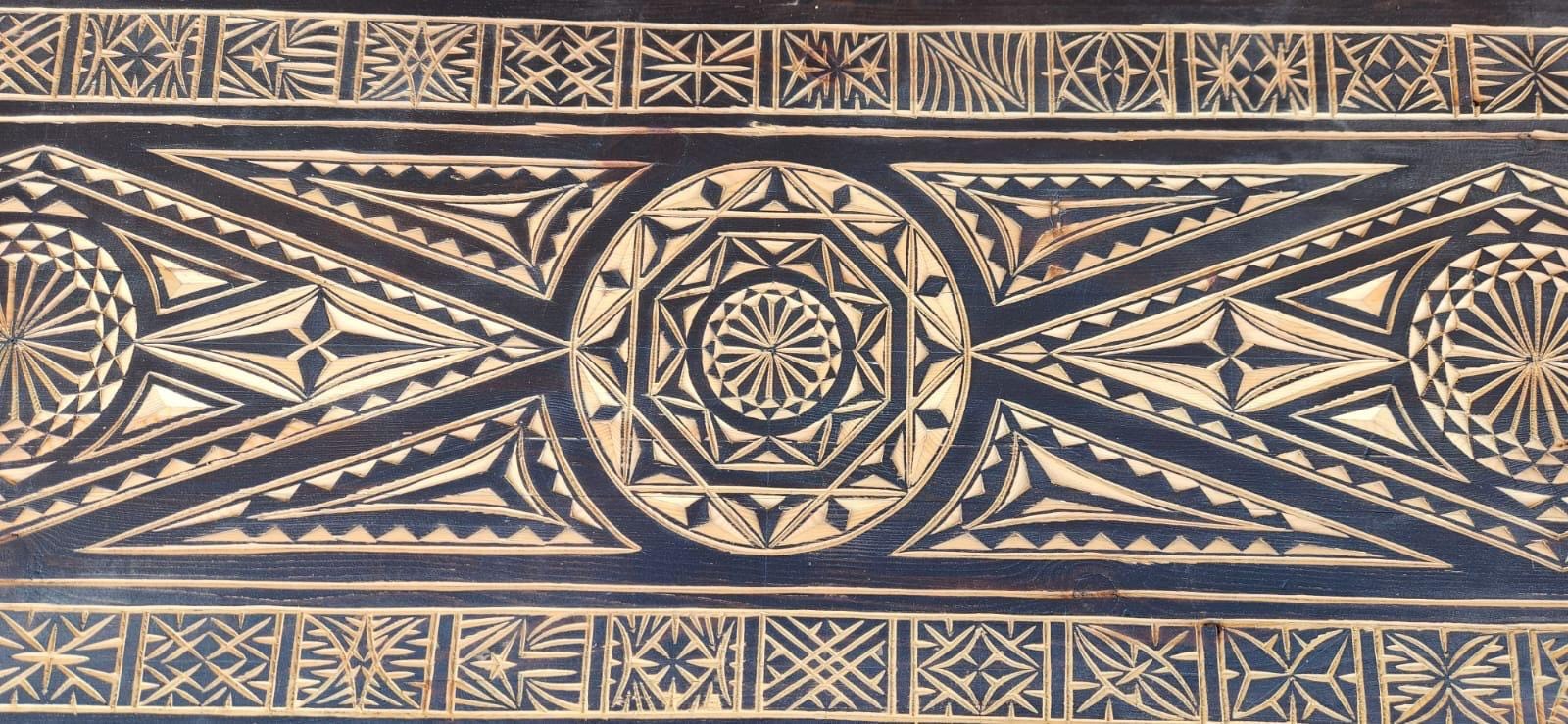 80" Long African Tv Cabinet Handmade Moroccan Carved Moorish Wooden ...