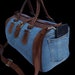 Great Faded Jeans & Leather Bag Vintage Boho Handbag Used Jeans ...
