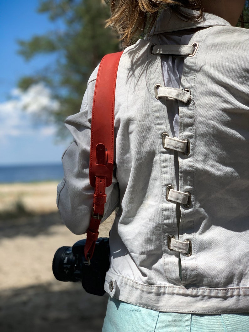 Personalized Leather Camera Strap DSLR Camera strap monogram | Etsy