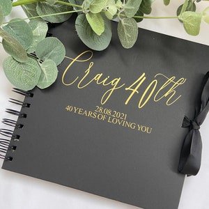 Personalised 40th Birthday Guestbook, 40th Scrapbook, Birthday Memory ...