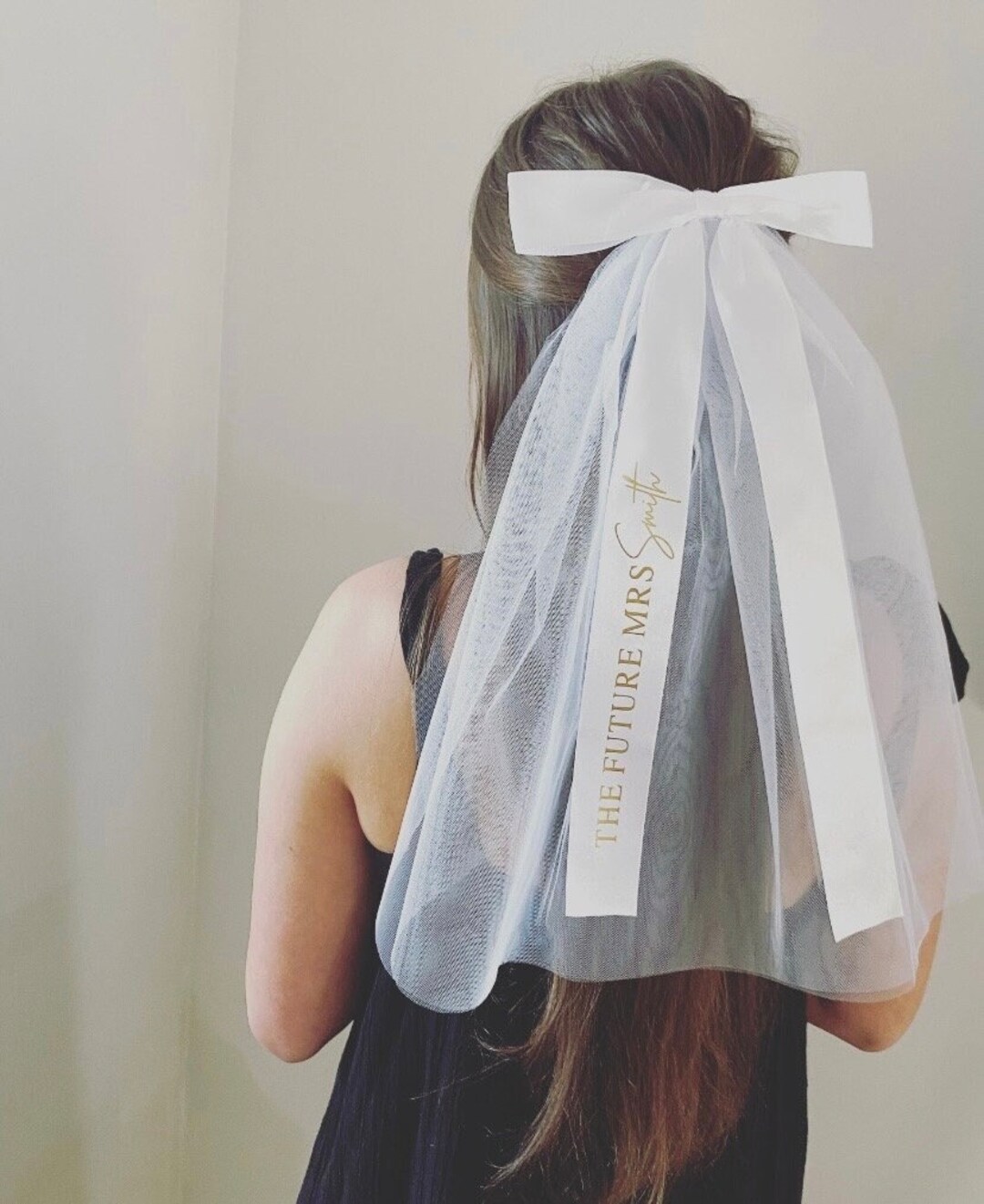 Personalised Hen Party Bow Veil, Bride to Be Veil, Bridal Party Gift ...