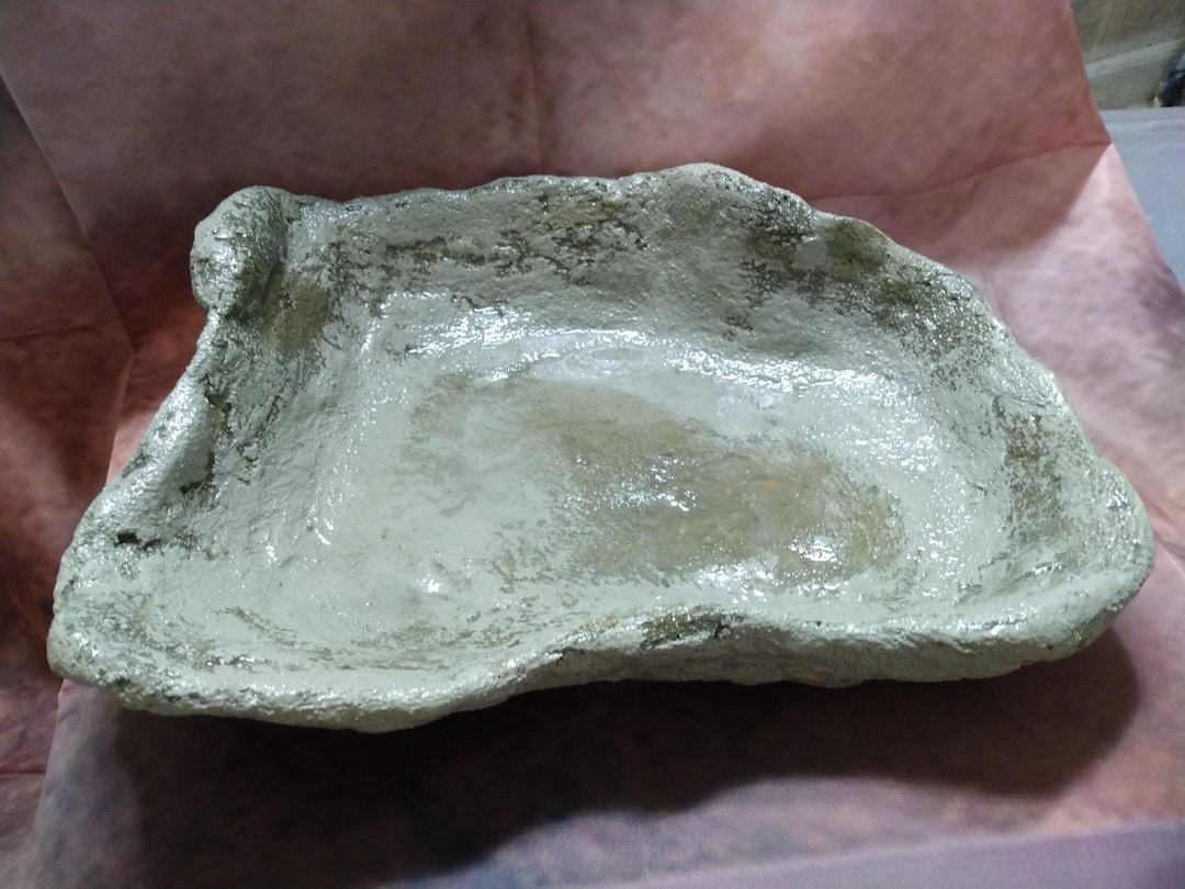 Handmade Concrete Hummingbird Birdbath, Stone Bowl, Patio Decor - Etsy