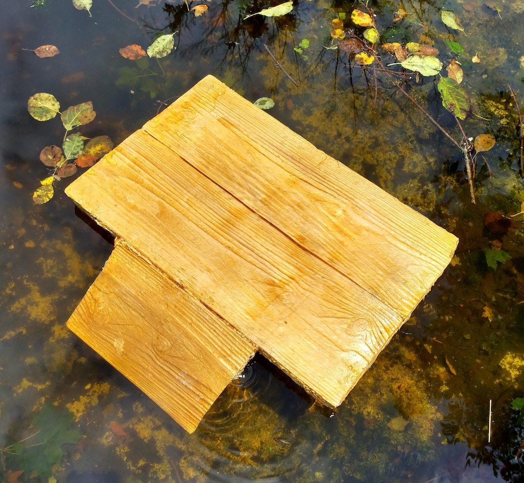 Faux Wood Plank Floating Turtle Dock, Basking Platform, Large Pond Duck ...