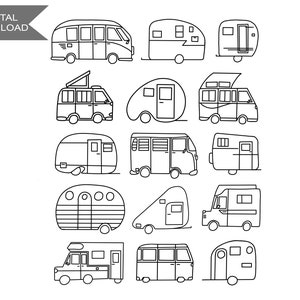 Digital Download Happy Campers - Printable, Hand Lettered, Camping, RV ...
