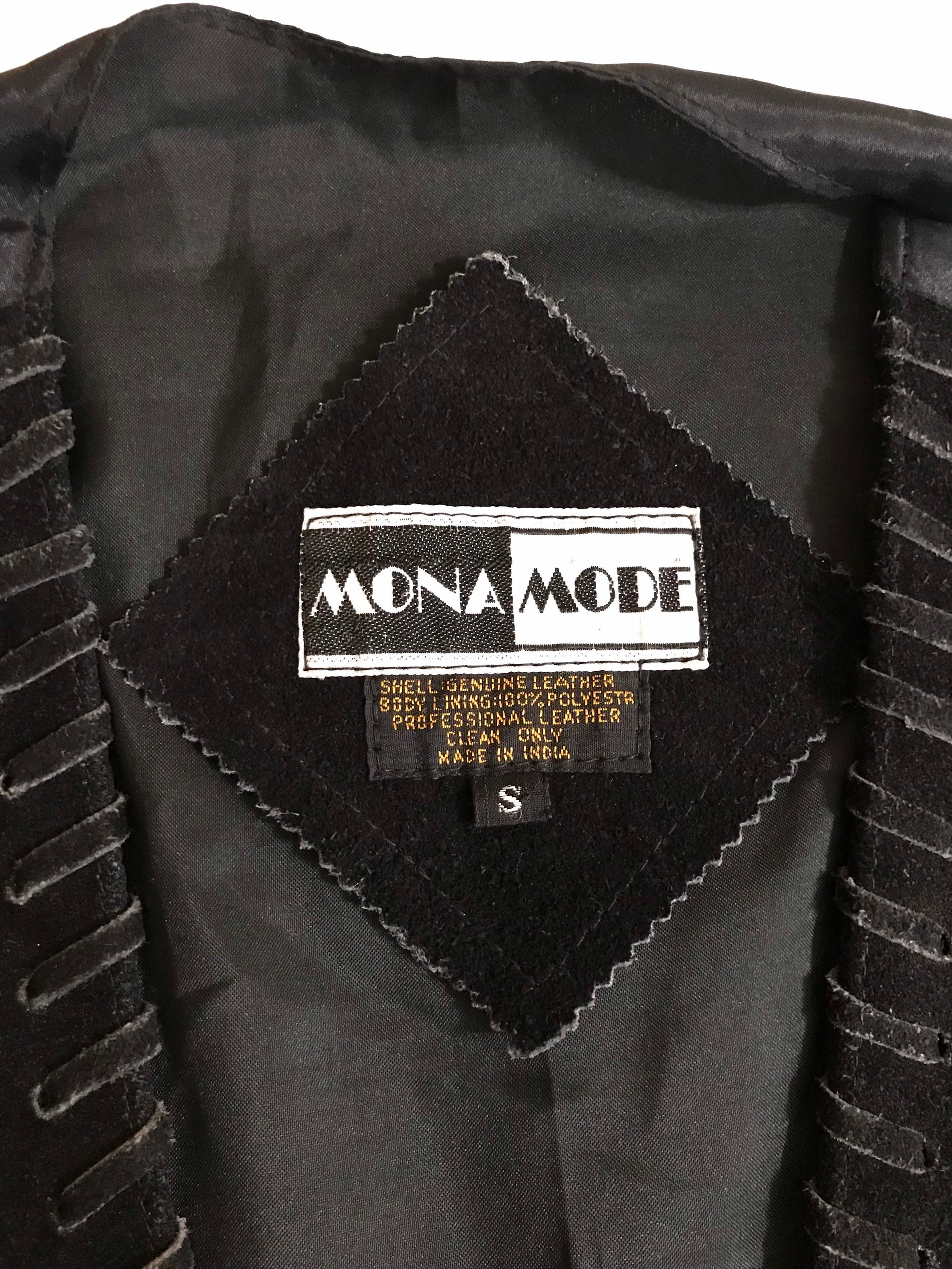 Vintage Mona Mode Suede Leather Vest Black Snap Front - Etsy