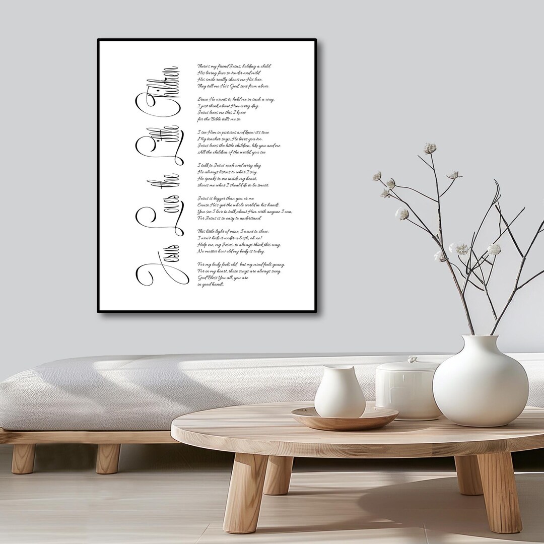 Jesus Loves the Little Children Printable Wall Art Modern Minimalist ...
