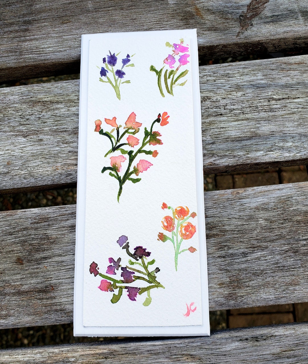 Wildflower Floral Bookmark, Hand Painted Watercolour Bookmark With ...