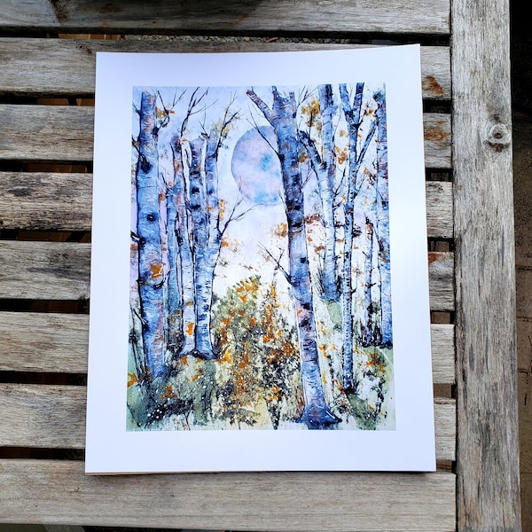 Watercolor Tree Birch - Etsy