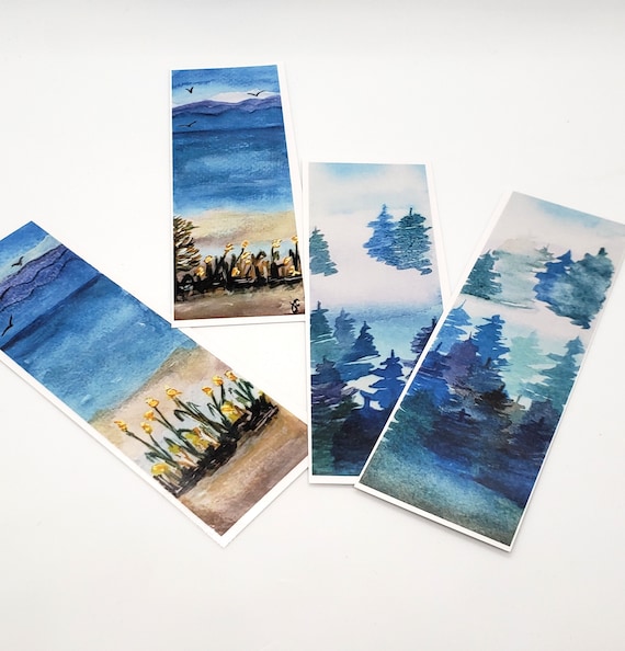 Watercolor Art Bookmarks Set of 2 or 4 Laminated Prints of - Etsy Canada
