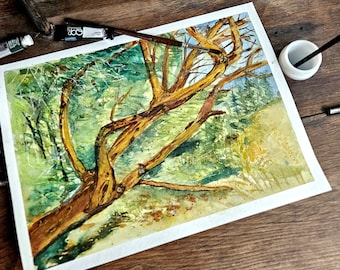 Seascape Print, 8 X 11 Ocean Print, Shoreline Print, Arbutus Tree Print ...