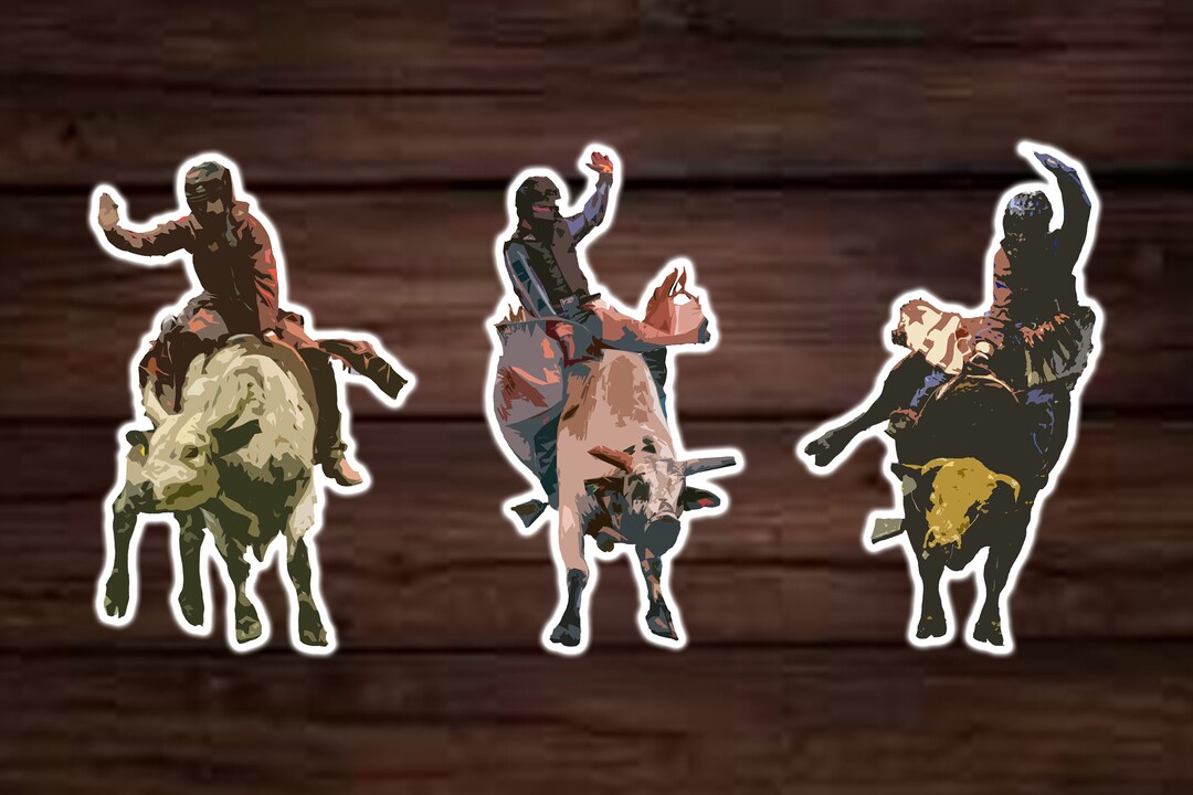 Bull Riding Stickers - Etsy