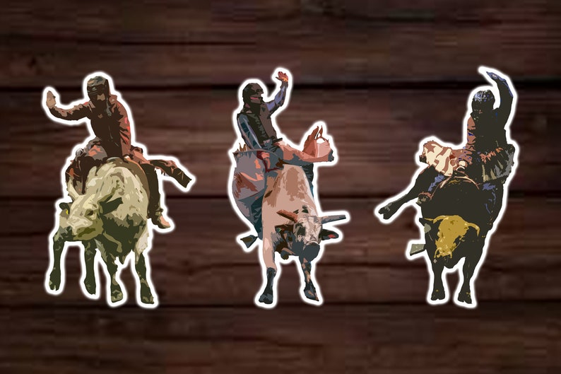 Bull Riding Stickers - Etsy