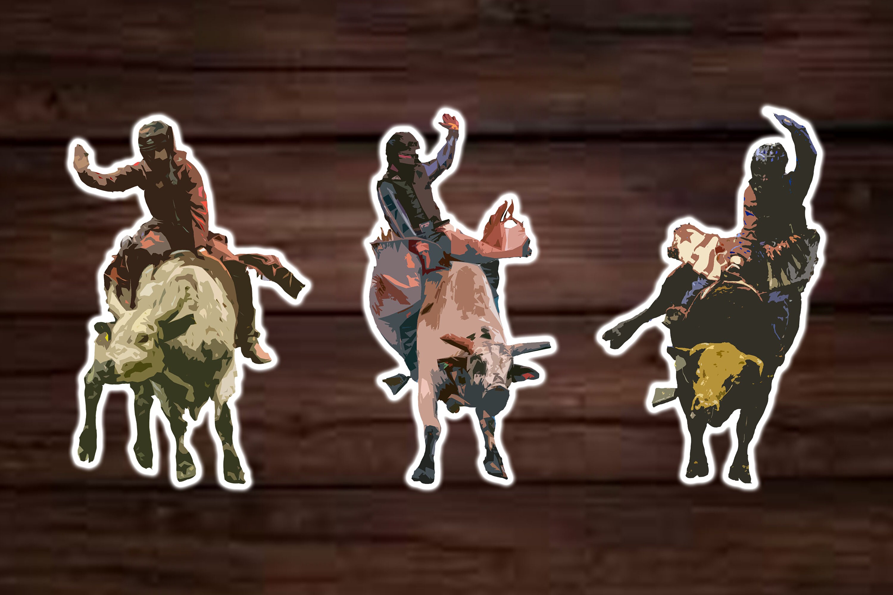 Bull Riding Stickers - Etsy