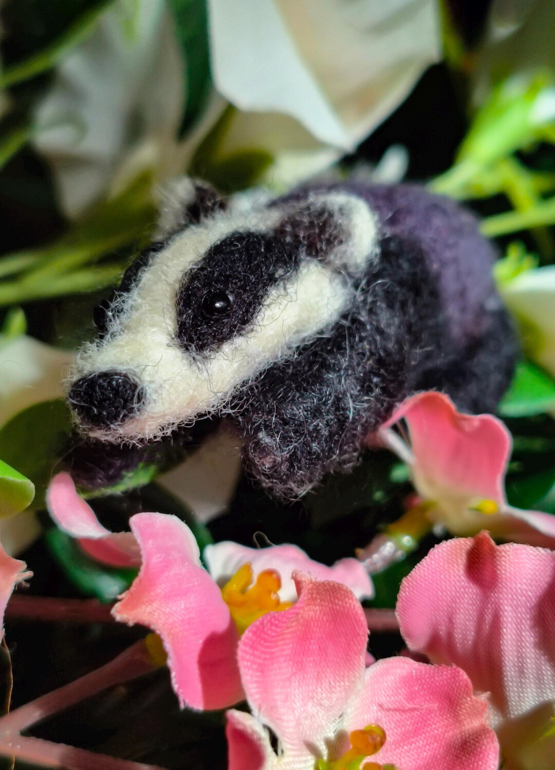 Handmade Needlefelt Badger Sculpture - Cute Miniature Wool Animal ...