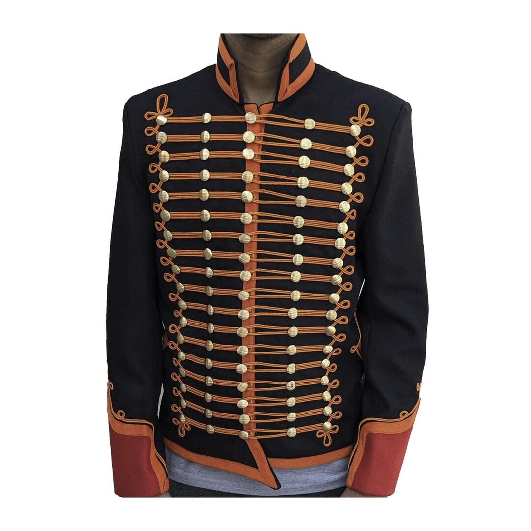 Vintage Inspired General’s Parade Jacket Navy Black Hussar Uniform Coat ...