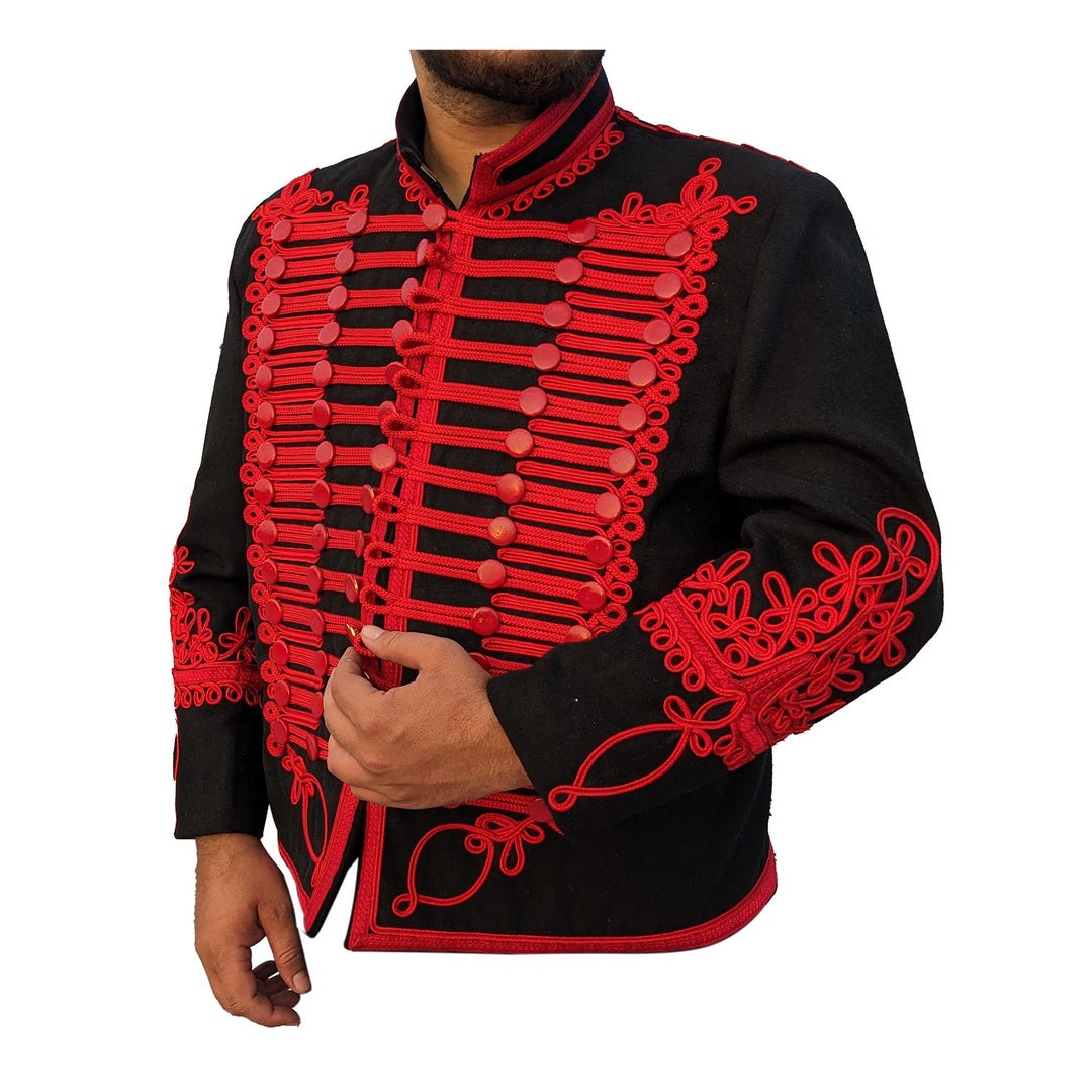 Jacket Vintage Gothic Steampunk Hussars Band Uniform Costume ...