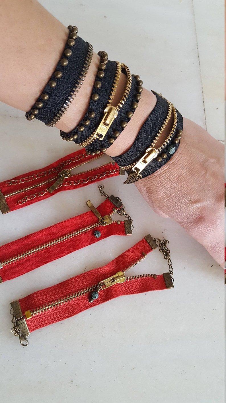 Zipper Bracelet Punk Bracelet Rock Gothic Bracelet Zipper | Etsy