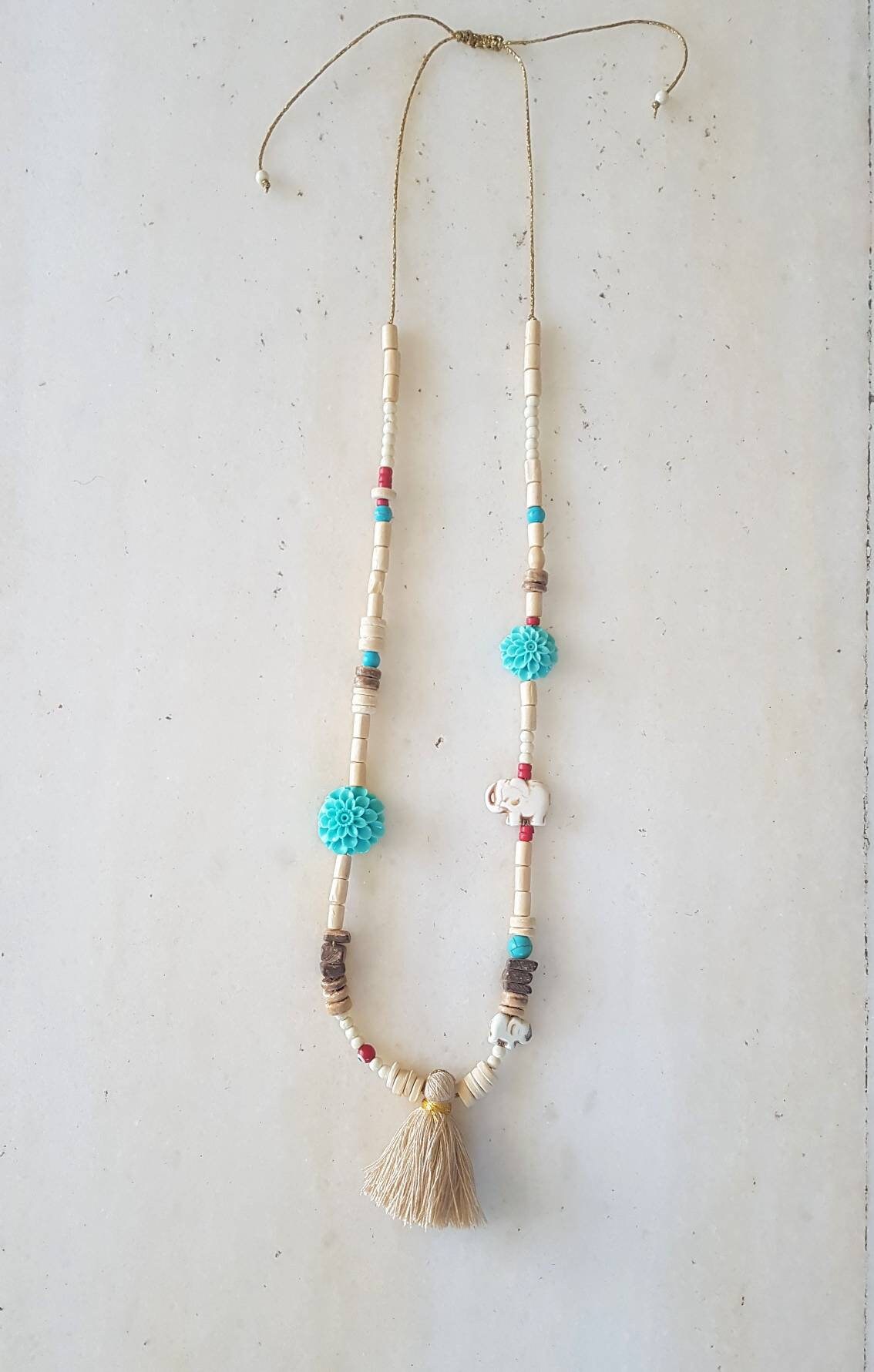 Gypsy Necklace Evil Eye Necklace Bohemian Summer Necklace. | Etsy