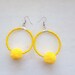 Yellow Hoop Earrings, Boho Earrings, Hippie Chic Earrings, Unique Gift ...