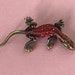 Vintage red rhinestone lizard pin lizard brooch gecko pin | Etsy