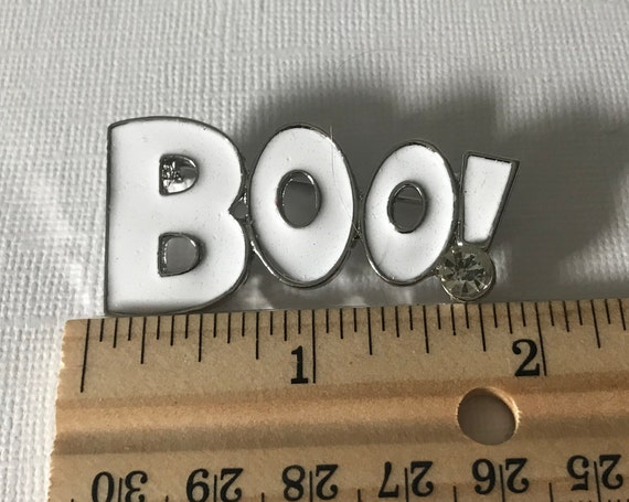 Hallowen Boo pin, boo pin, boo brooch, rhinestone boo… - Gem