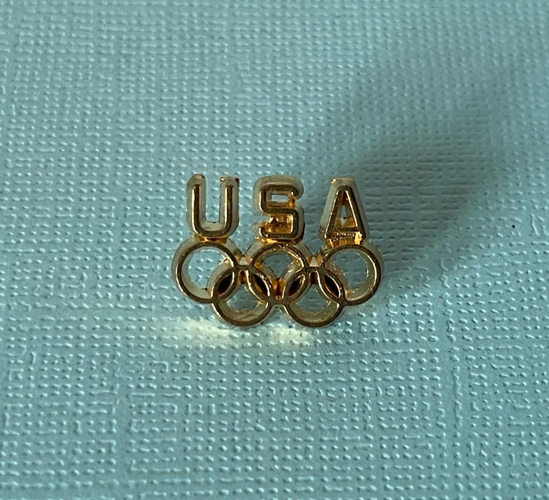 Vintage Olympic Pin, USA Olympic Tie Tack, Olympic Lapel Pin, Gold ...