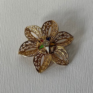 Vintage Order of the Eastern Star Flower Pin, Eastern Star Jewelry, OES ...