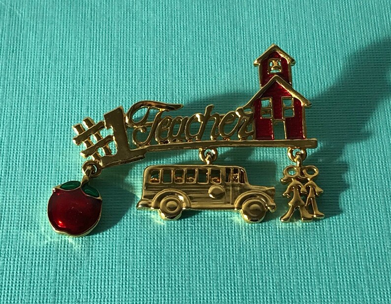 Vintage 1 Teacher Pin Gifts for Teachers Teacher Brooch | Etsy