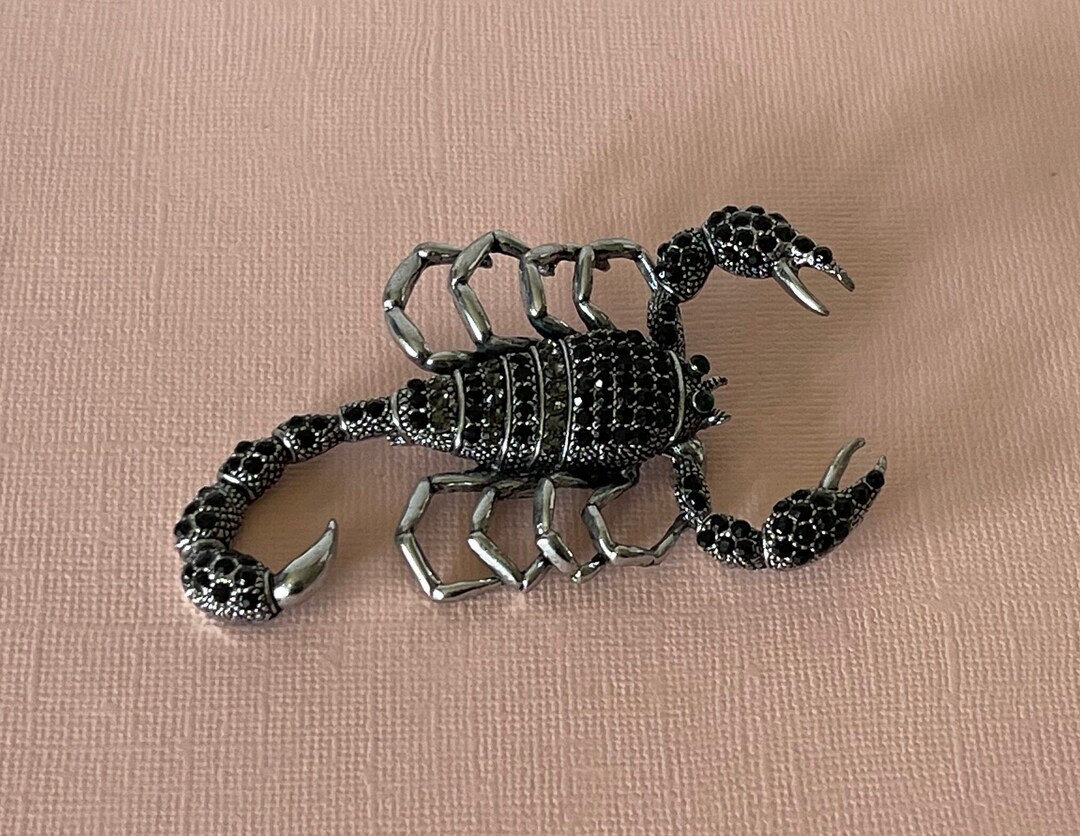 Rhinstone Scorpion Pin, Scorpion Pendant, Large Scorpion Brooch ...