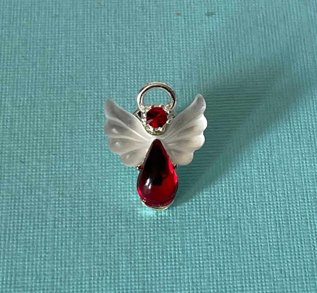 Vintage Angel Brooch, Red Angel Pin, Guardian Angel, Rhinestone Angel ...
