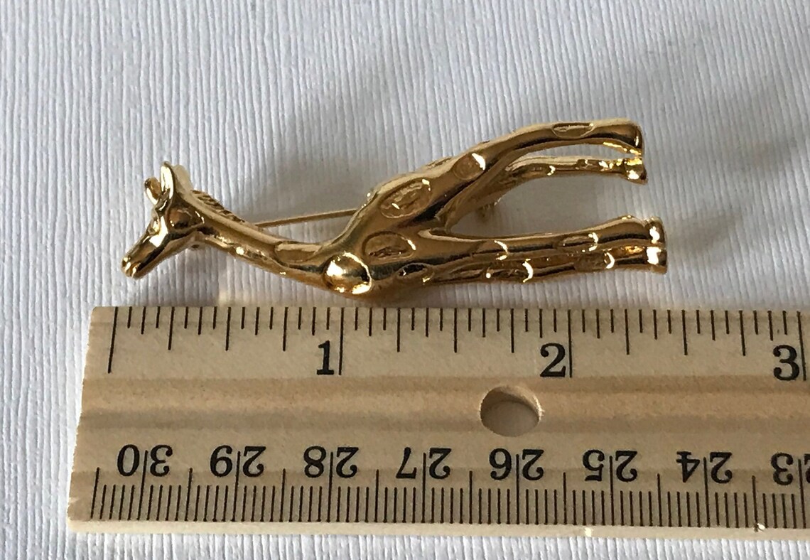 Vintage Giraffe Pin Signed Giraffe Pin Gold Giraffe Pin | Etsy