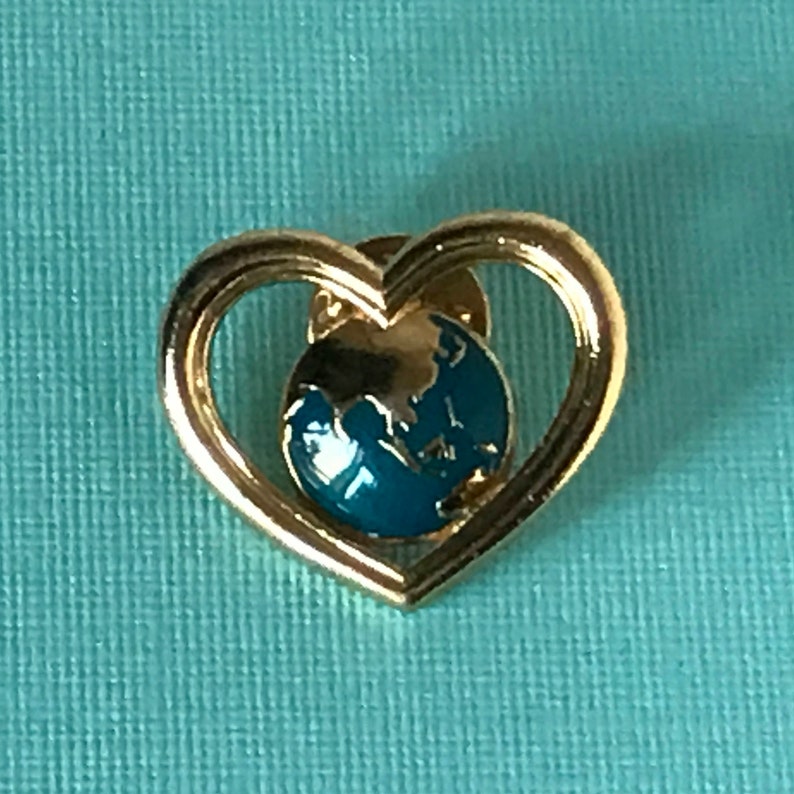 Vintage earth pin earth brooch mother earth pin world pin | Etsy