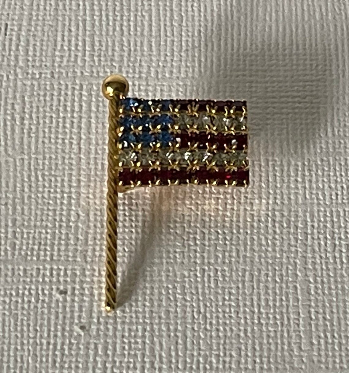Vintage Flag Brooch American Flag Brooch Rhinestone Flag | Etsy