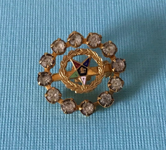 Vintage Order of the Eastern Star Rhinestone Brooch OES | Etsy