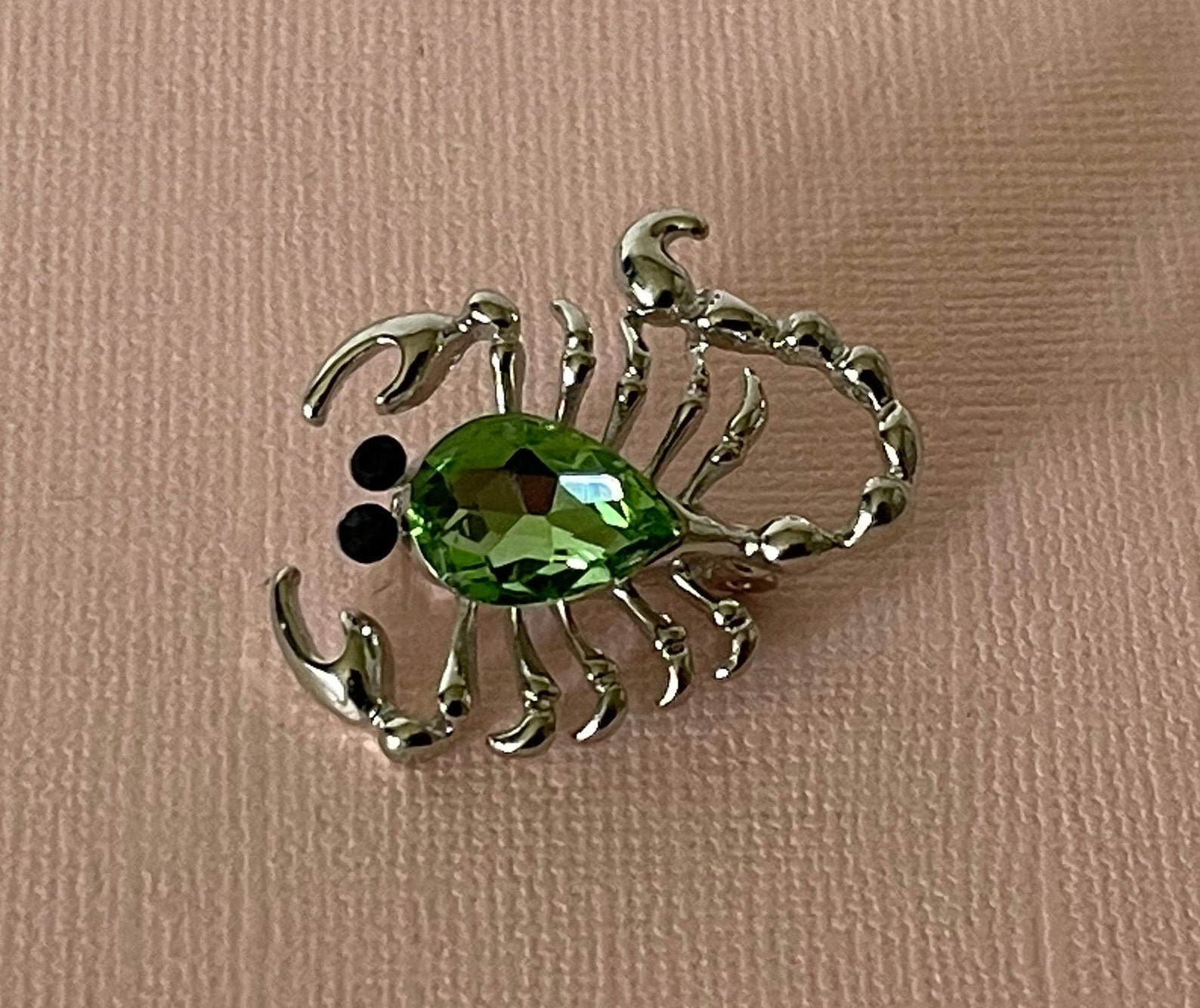 Rhinestone Scorpion Pin Scorpion Brooch Green Scorpion Pin - Etsy