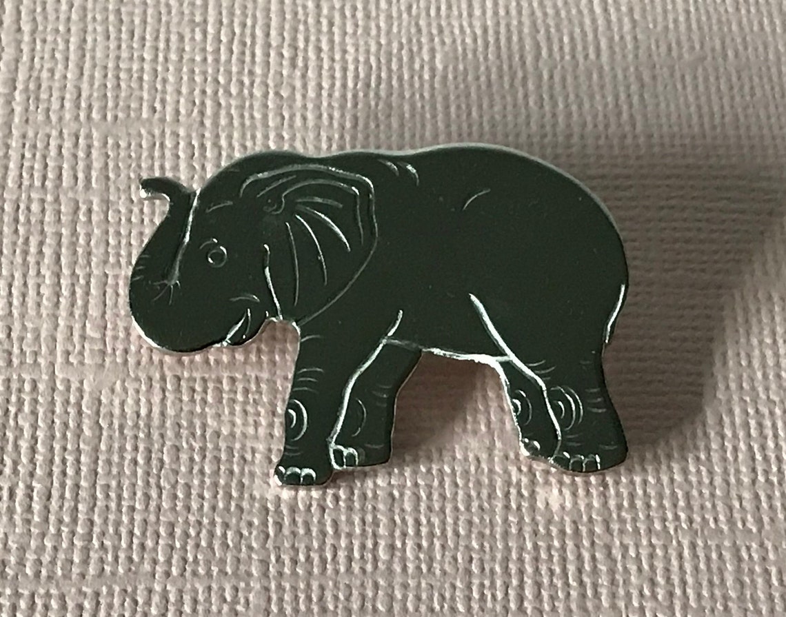 Elephant Pin, Silver Tone Elephant Pin, Elephant Jewelry, India, Lucky ...