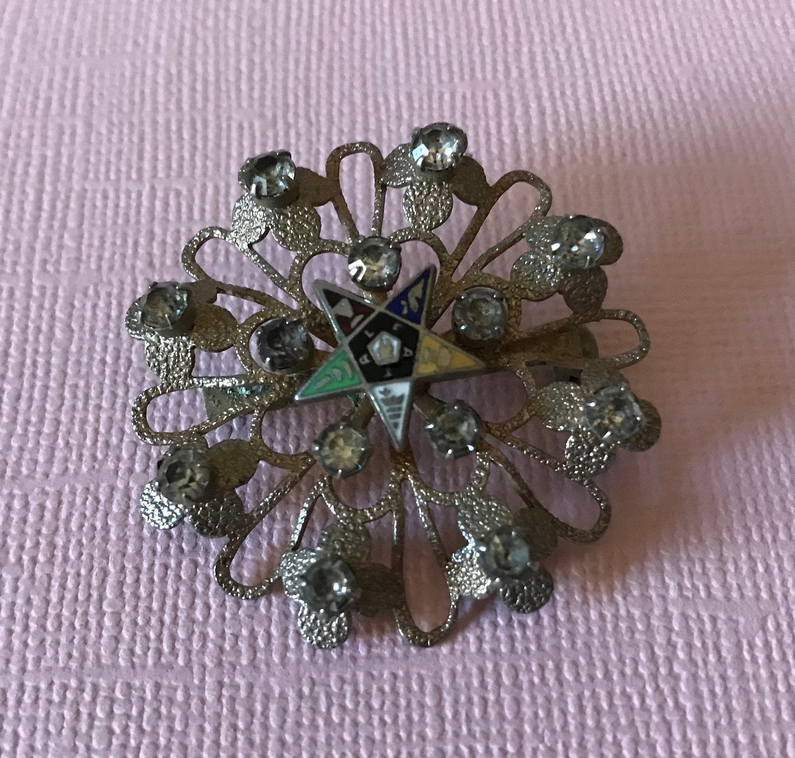 Vintage Order of the Eastern Star Flower Pin Eastern Star | Etsy