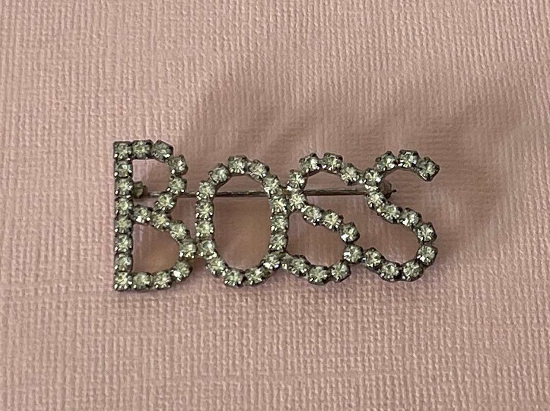 Vintage Rhinestone Boss Brooch, Boss Pin, Manager Pin, Supervisor Pin ...