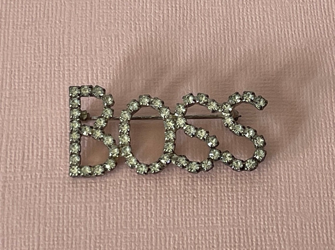 Vintage Rhinestone Boss Brooch Boss Pin Manager Pin - Etsy