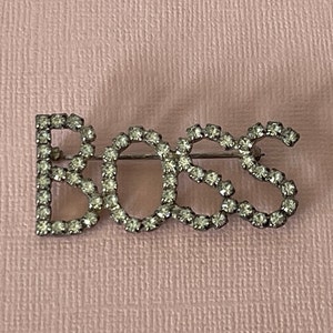 Vintage Rhinestone Boss Brooch, Boss Pin, Manager Pin, Supervisor Pin ...