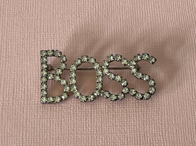 Vintage Rhinestone Boss Brooch, Boss Pin, Manager Pin, Supervisor Pin ...