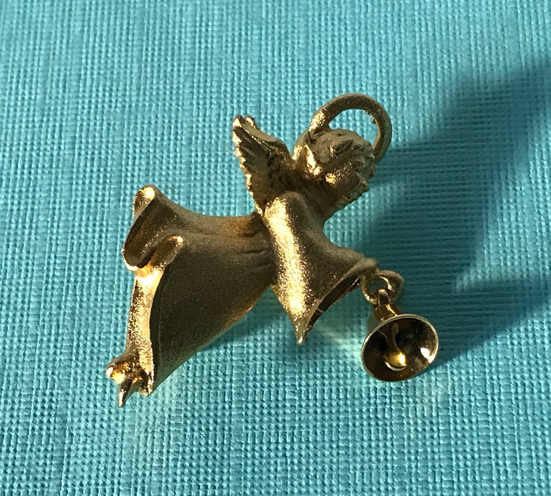 Vintage Angel Pin, Angel With Bell Pin, Gold Angel Pin, Heavenly Angel ...