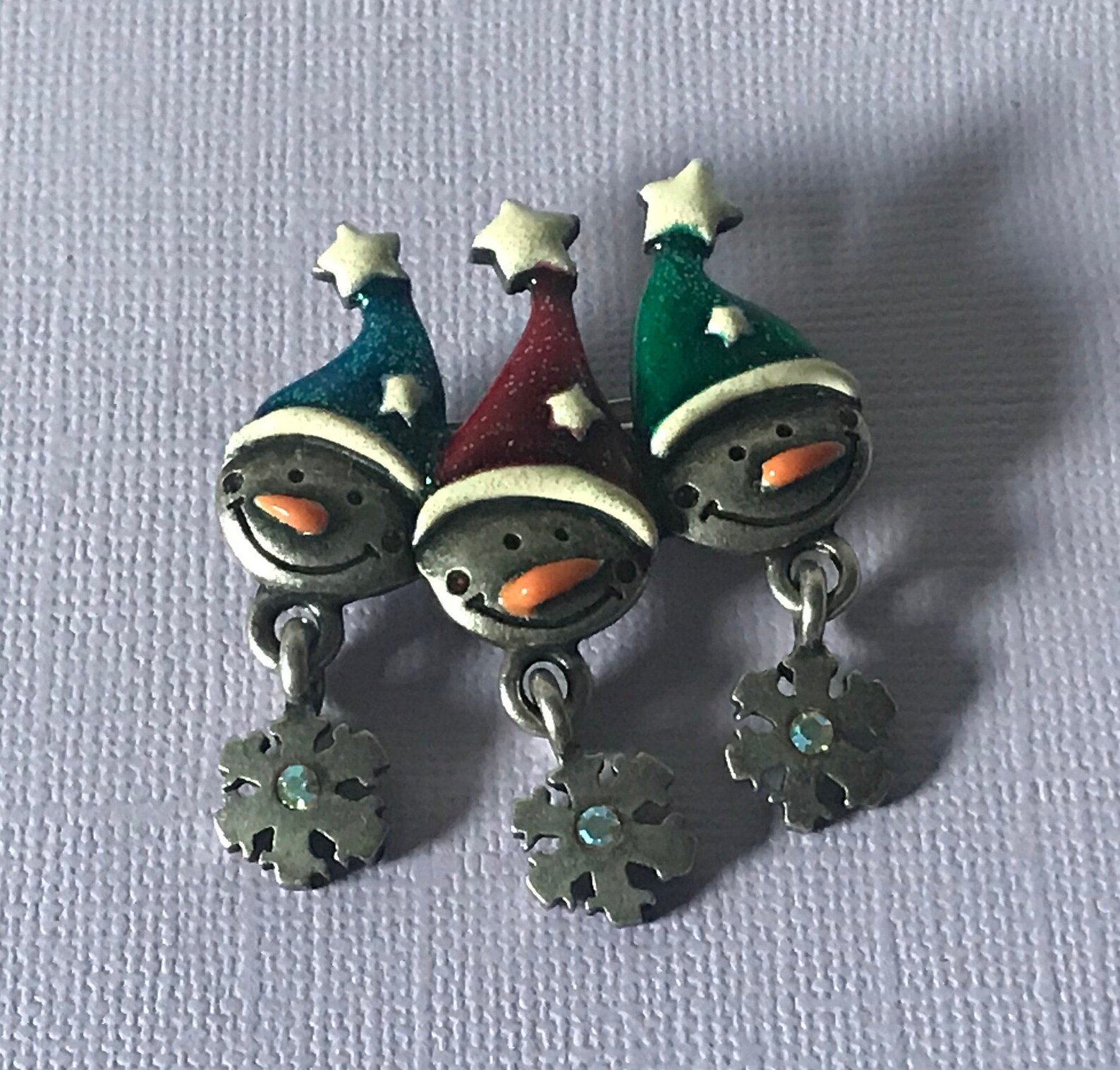 Vintage Snowman Pin, Snowmen Pin, Snowman Dangle Pin, Christmas Pin ...