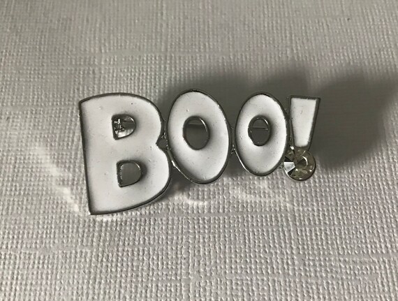 Hallowen Boo pin, boo pin, boo brooch, rhinestone boo… - Gem