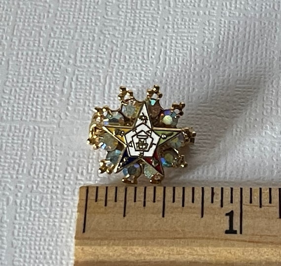 Vintage order of the eastern Star brooch, rhinestone … - Gem