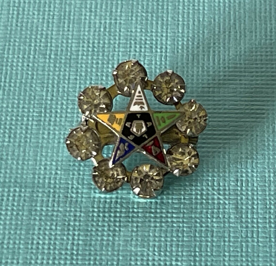 Vintage Order of the Eastern Star Brooch Rhinestone OES Brooch, Eastern ...