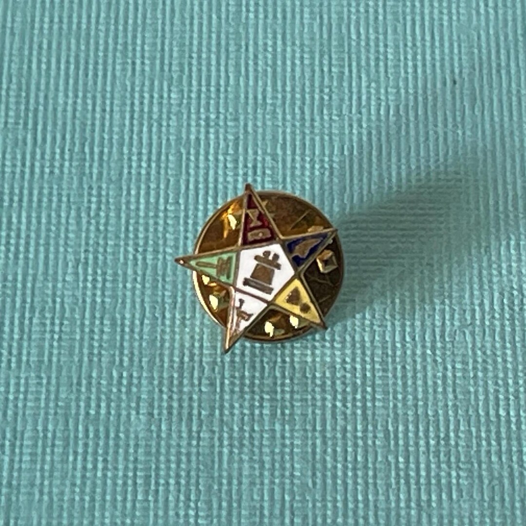 Vintage Order of the Eastern Star Tie Tack, Masonic Tie Tack, Eastern ...
