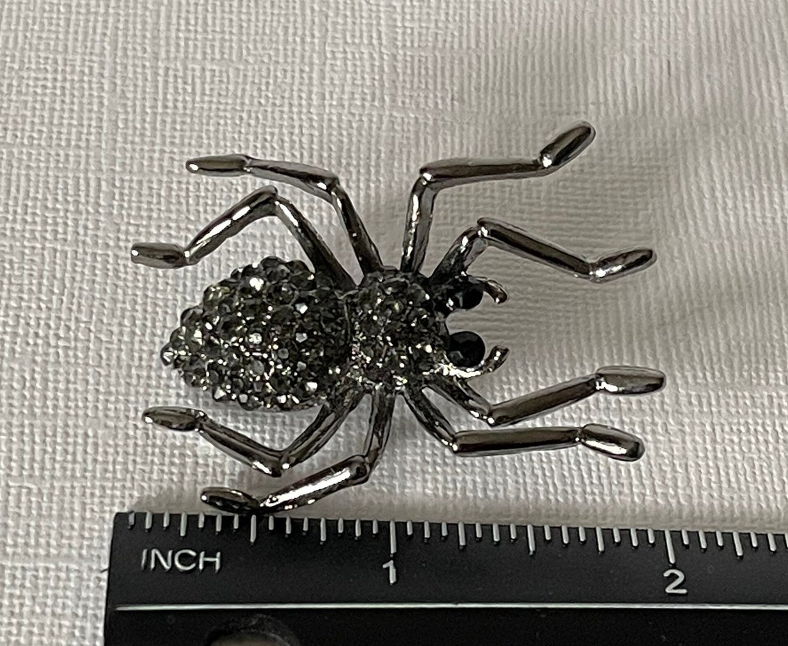 Black Rhinestone Spider Pin Spider Brooch Spider Jewelry - Etsy