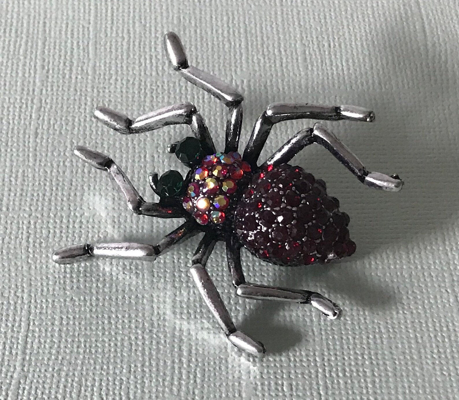 Red Rhinestone Spider Pin Aurora Borealis Rhinestone Spider - Etsy